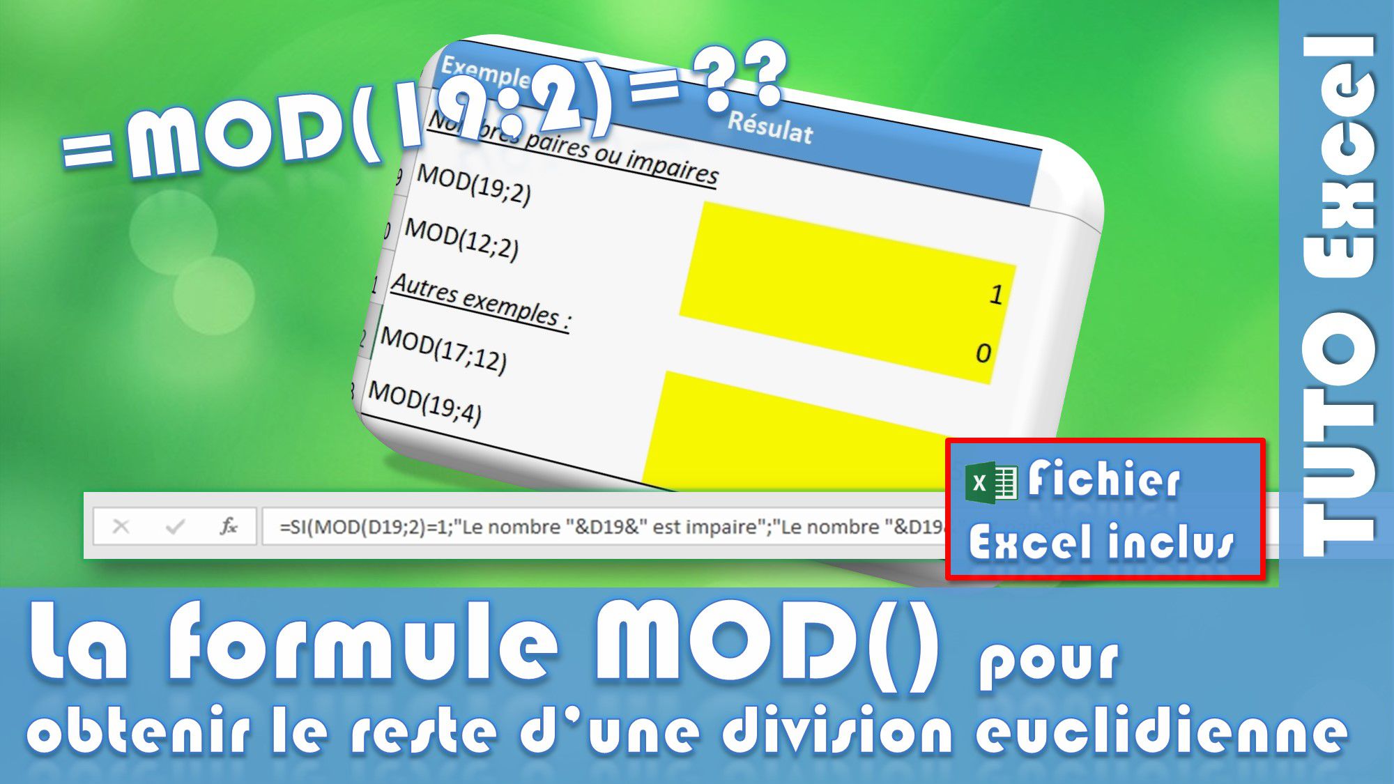Comment utiliser la formule MOD() pour calculer le reste d'une division ...