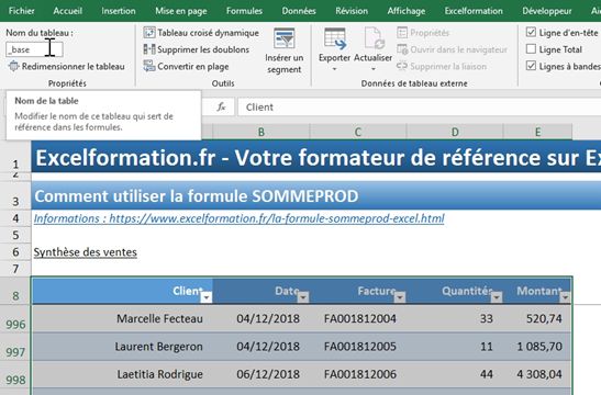 Comment utiliser la fonction SOMMEPROD d’Excel - Excel formation