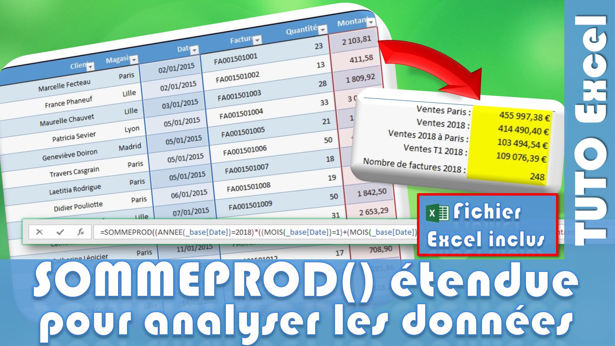 Comment Utiliser La Fonction Sommeprod Dexcel Excel Formation