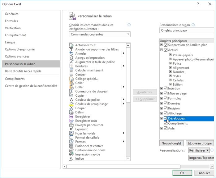 Activer VBA en affichant le menu DÉVELOPPEUR sur EXCEL [#02 FORMATION ...