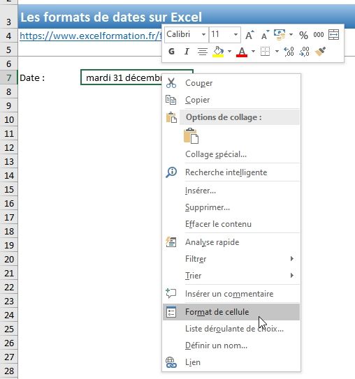 Comment Modifier Laffichage Dune Date Format Date Sur Excel Excel Formation