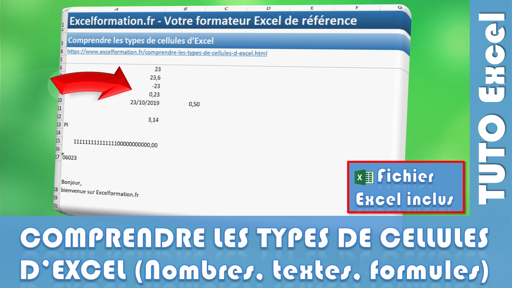 Comprendre les types de cellules d’Excel - Excel formation