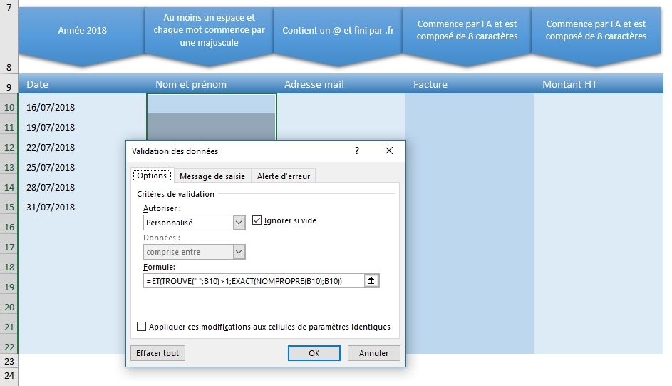 Comment contrôler les données saisies dans un tableau sans macro VBA ...