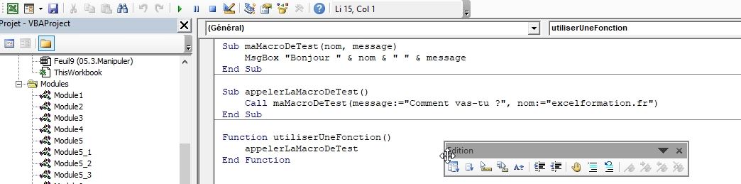 Présentation De Visual Basic Editor Vbe 09 Formation Excel Vba
