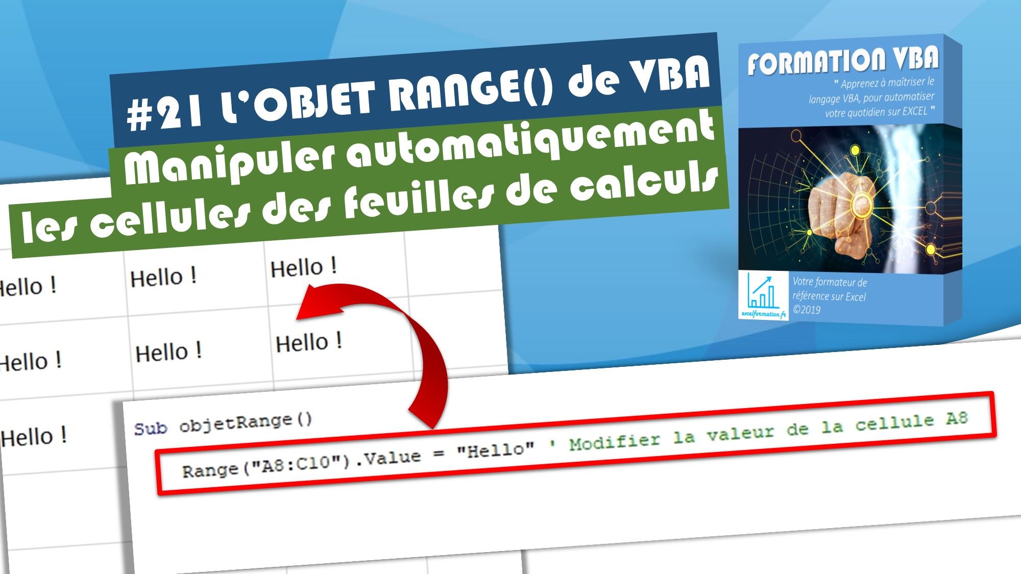 Manipuler les cellules en VBA avec l’objet Range [#21 FORMATION EXCEL ...