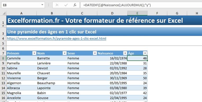 UNE PYRAMIDE DES ÂGES EN 1 CLIC SUR EXCEL ! - Excel formation