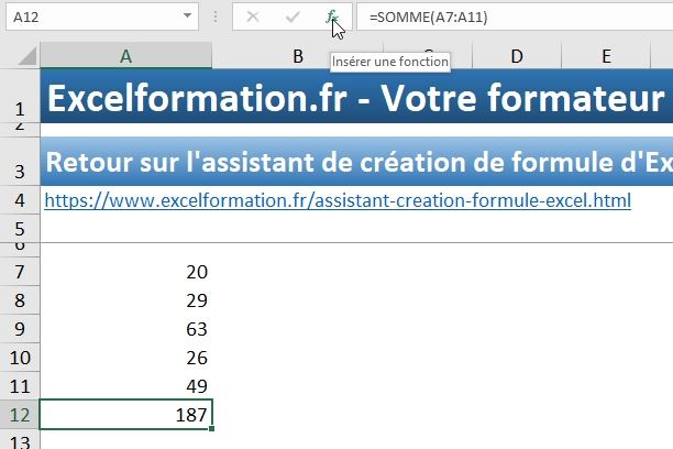 PrÉsentation De Lassistant De CrÉation Des Formules Dexcel Excel Formation