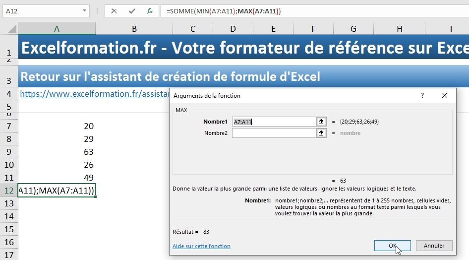PrÉsentation De Lassistant De CrÉation Des Formules Dexcel Excel Formation
