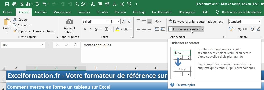 Comment mettre en forme un tableau Excel - Excel formation