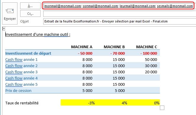 Comment envoyer la sélection par mail en 1 clic avec VBA sur Excel - Excel formation