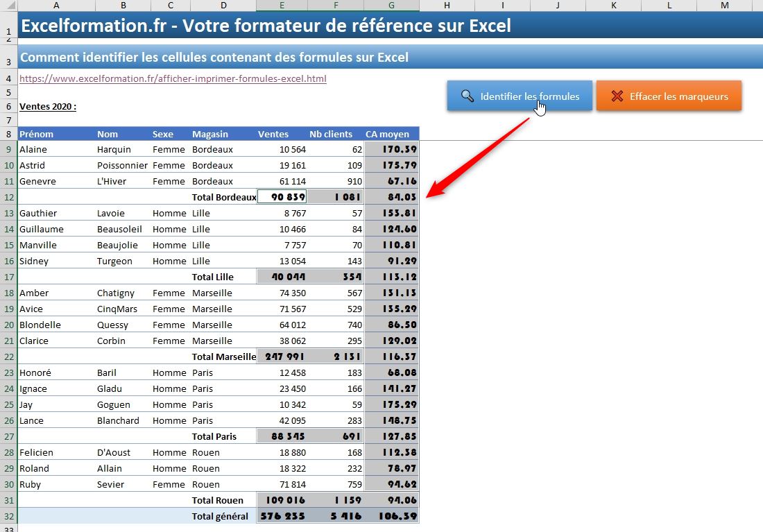 Comment Trouver Et Contrôler Toutes Les Formules Dune Feuille De Calcul Excel Excel Formation