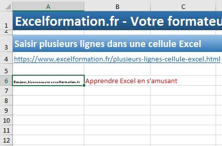 Insérer un retour à la ligne dans une cellule Excel pour afficher plus ...