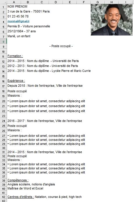 Sortez du lot : comment créer un CV moderne et impactant avec Excel ...