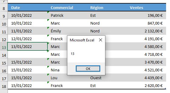 Comment Connaître La Ligne Suivante Après Un Tableau En Vba Excel Excel Formation