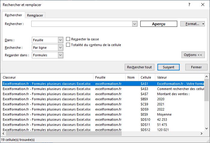 Comment rechercher et sélectionner des cellules selon le format (Ctrl+F ...