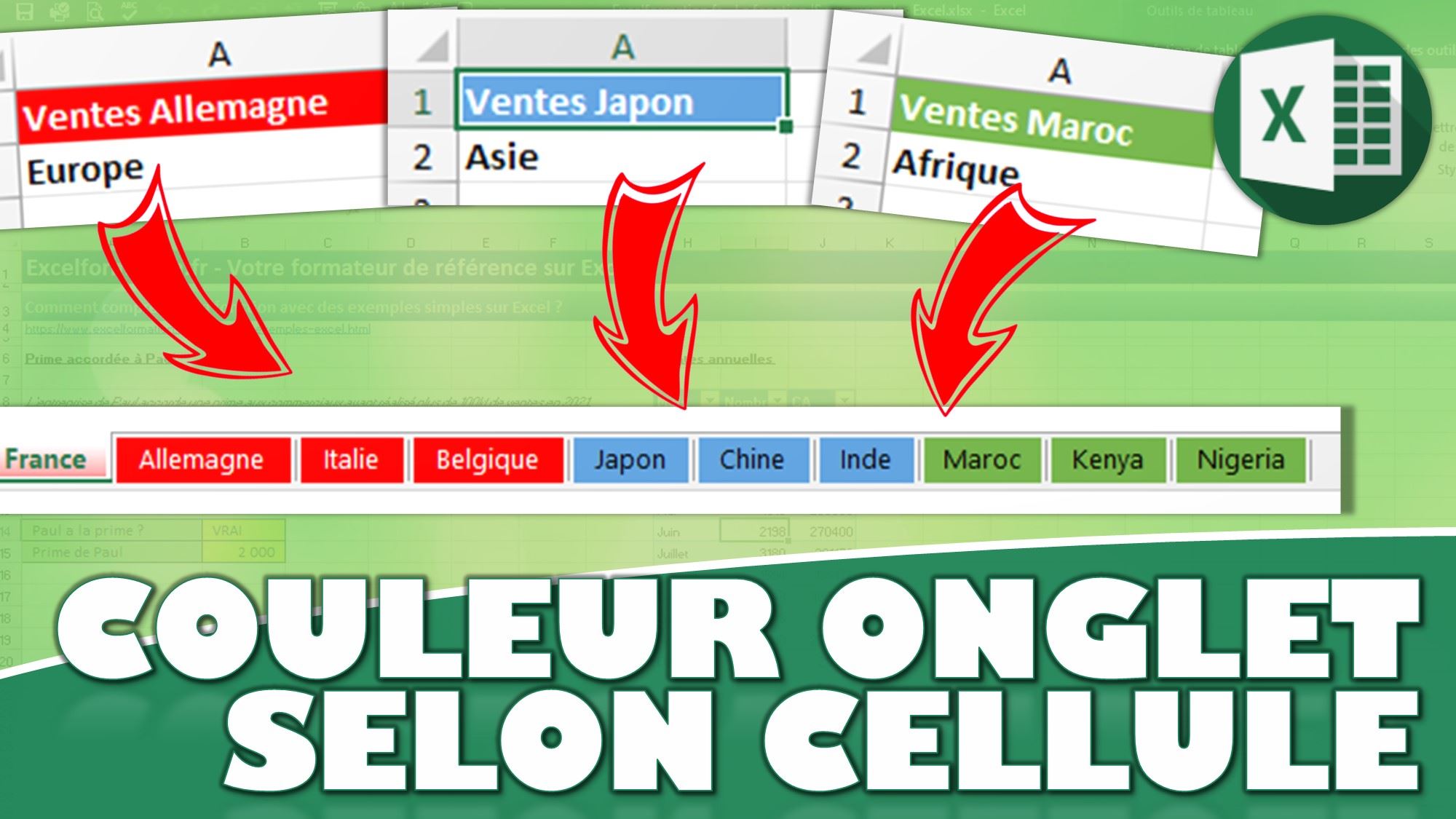 Comment automatiser le changement de couleur des onglets Excel ...