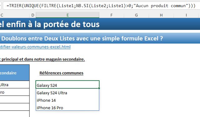 Comment comparer facilement deux listes avec une simple formule Excel ...