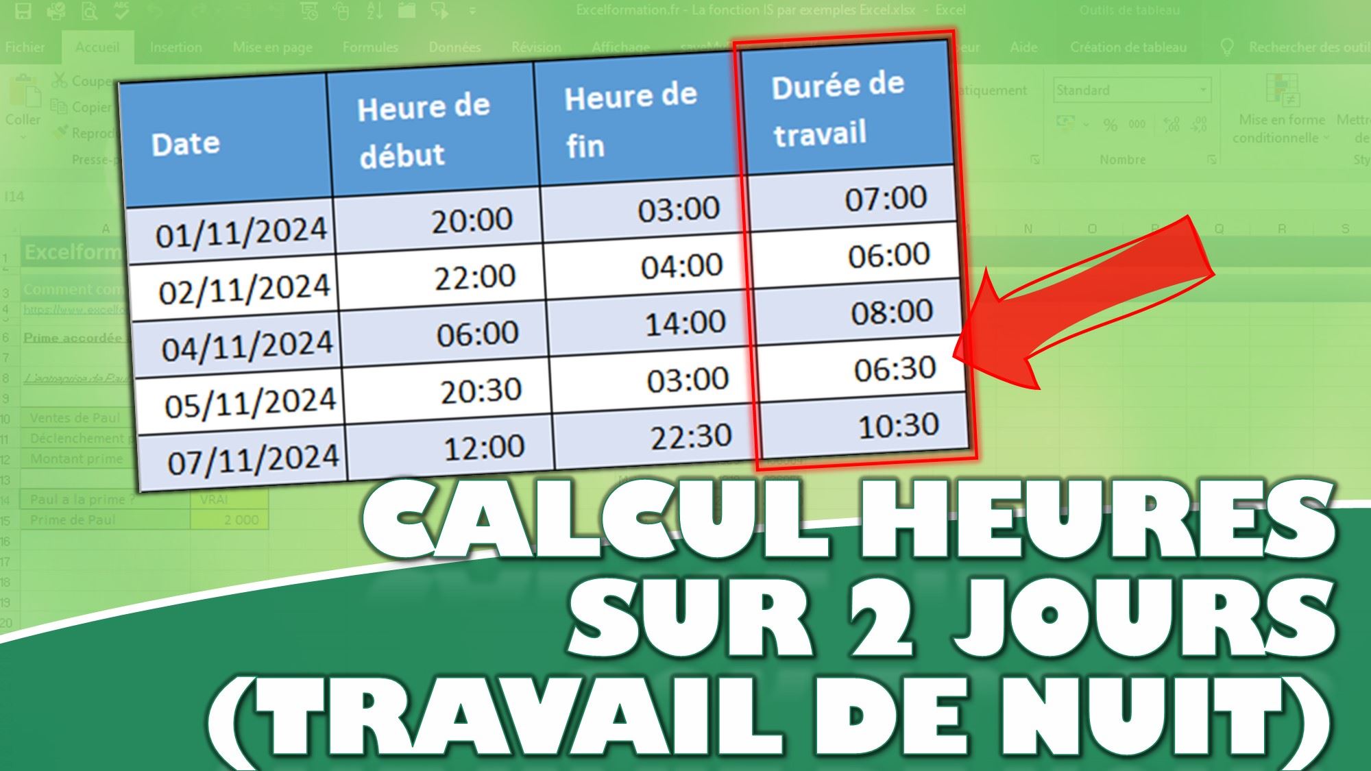 Comment calculer les durées de travail complexes (à cheval sur deux jours) dans Excel ? - Excel ...