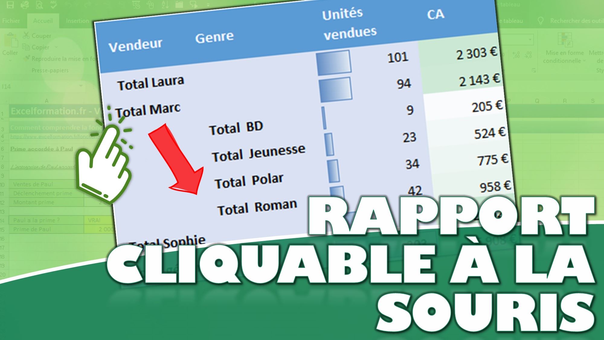 Comment construire un rapport cliquable à la souris sur Excel - Excel ...